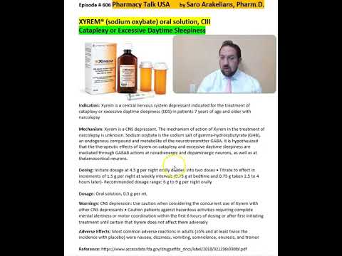 XYREM® (sodium oxybate) oral solution, CIIICataplexy or Excessive Daytime Sleepiness