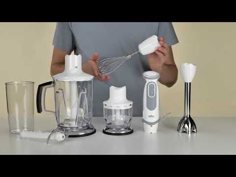 Braun Minipimer 5245 - Batidora de Mano 1000W, 21 Velocidades, Turbo, Anti-Salpicaduras, Blanco