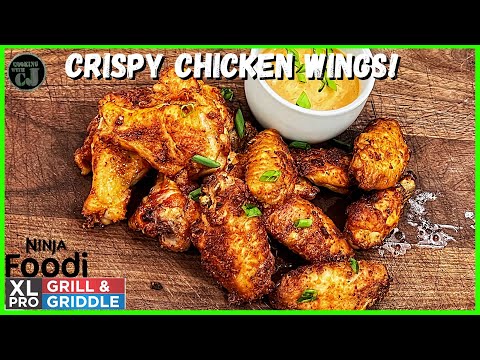 CRISPY AIR FRIED CHICKEN WINGS! Ninja Foodi Grill and Griddle 7 in 1 Recipe!