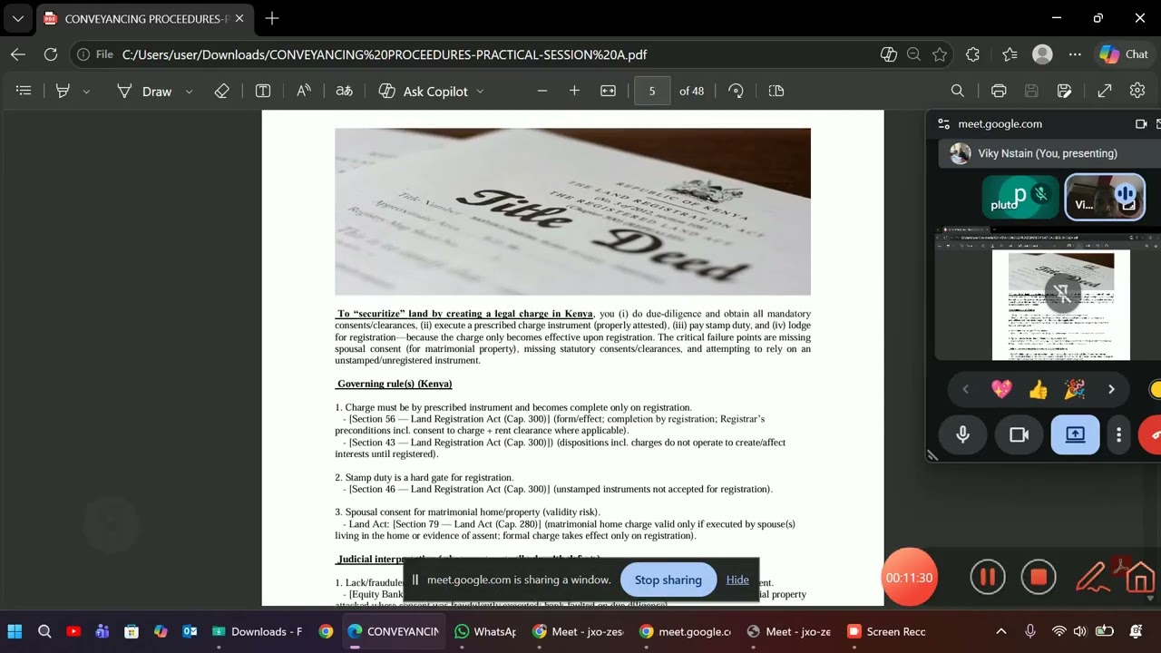 CONVEYANCING PROCEDURES -SESSION A
