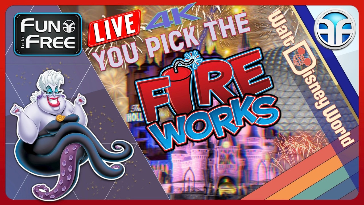 🔴 LIVE: Walt Disney World – YOU Pick the Fireworks (Happily Ever After, Fantasmic or Luminous) {4K}