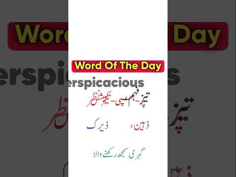Perspicacious Meaning In Urdu | Perspicacious Sounds | Daily Use English words