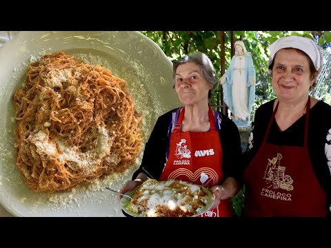 Pasta Grannies make an angel hair style pasta from Canepina, Lazio!