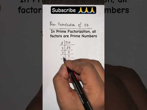 Prime Factorization of 54 #maths #mathshorts #factorisation #math #shorts #shortvideo