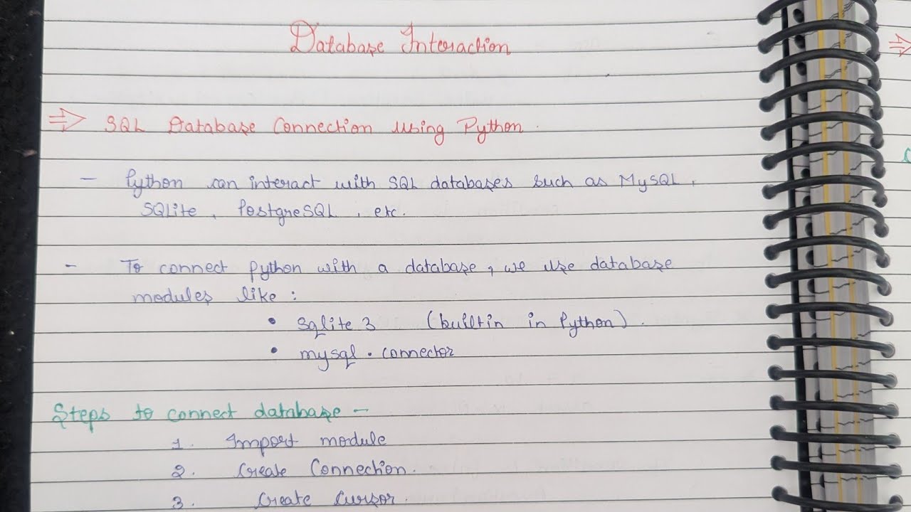 Python Lec 16 || Database Interaction | SQL Databases connection using Python | Creating & Searching