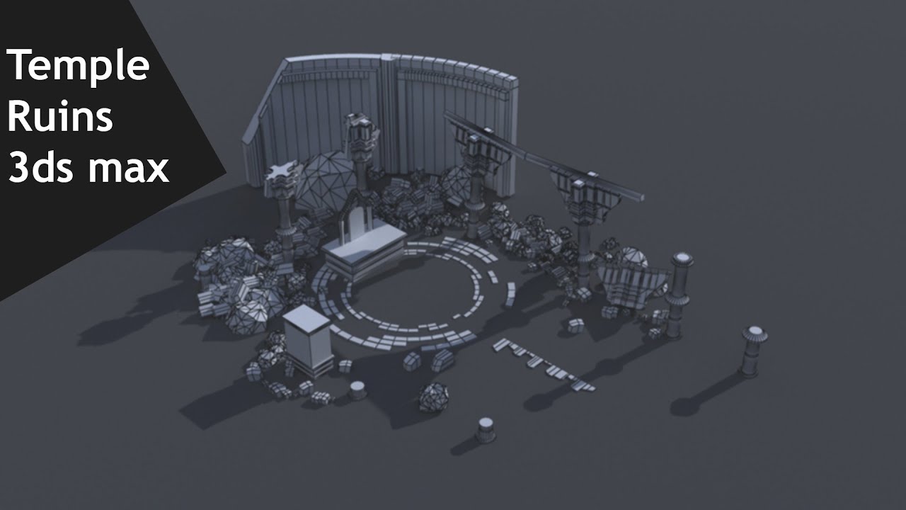 Modeling Temple Ruins - 3ds max environment tutorial final part