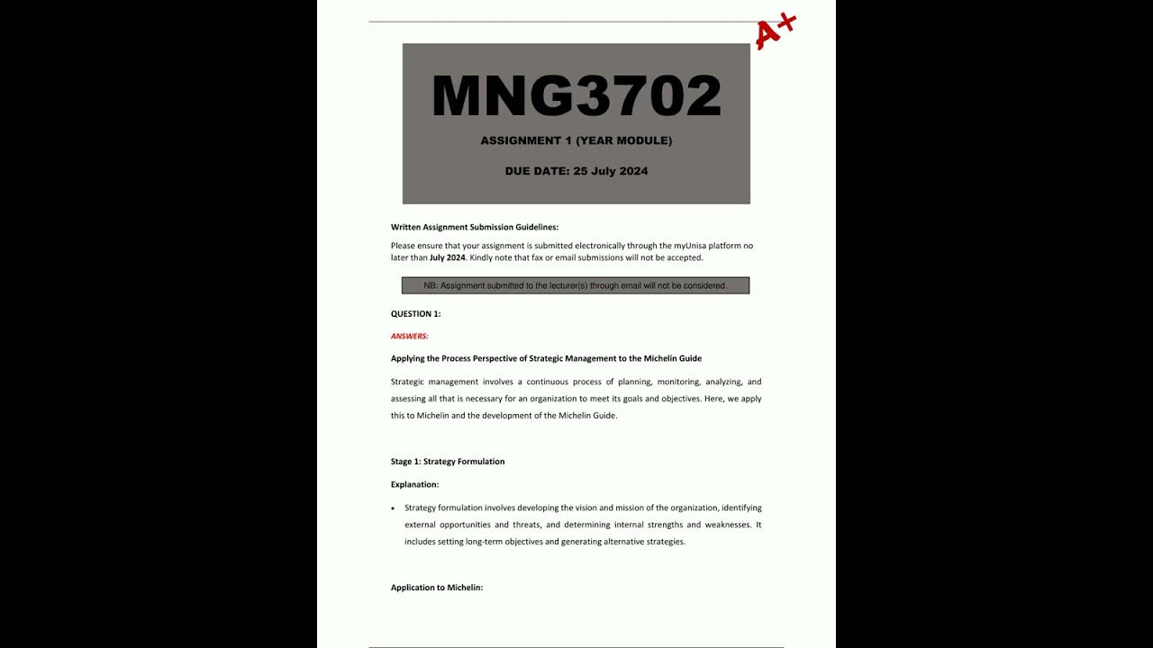 MNG3702 Assignment 1 Detailed Answers Year Module Due 25 July 2024