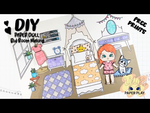 DIY Paper Doll Bedroom Making | Paper Doll Play | Free printable