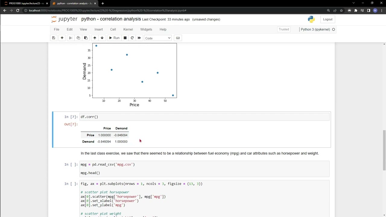 python - correlation analysis
