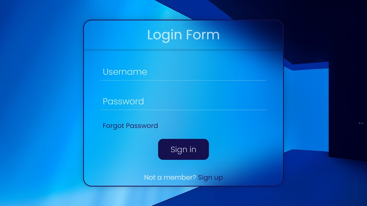Glassmorphism Login Form Using CSS3