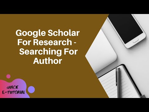 #usm #usmlibrarytv Google Scholar For Research - Searching For Author