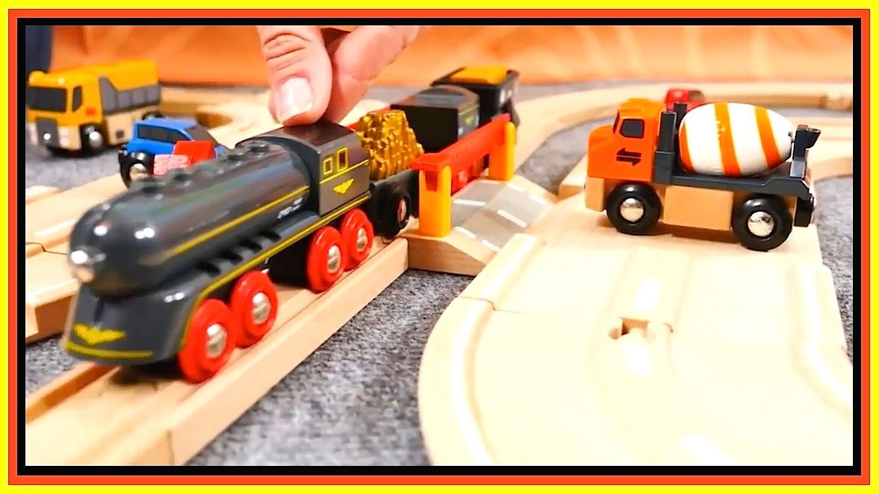 Toys Demo - BRIO Cars & Trains - BARRIER RULES! Toy Railway Trains & Trucks Videos for Kids