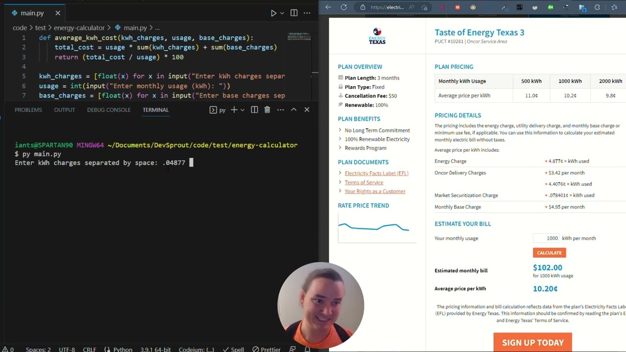 Energy Bill Calculator with Python