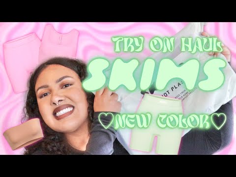 SKIMS TRY ON HAUL ♡ NEW COLOR ♡ soft lounge & fits everybody ♡ cotton candy & honeydew ♡ 4K