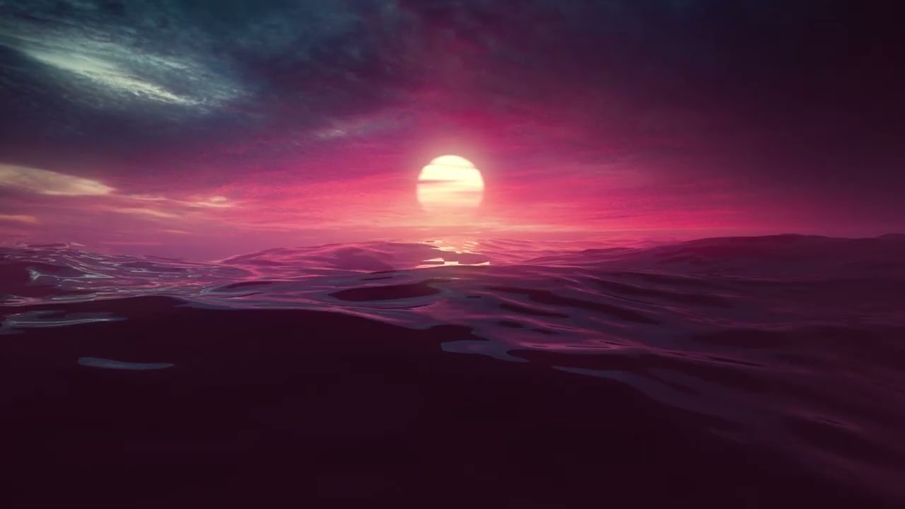Sunset 3D Waves live wallpaper for pc