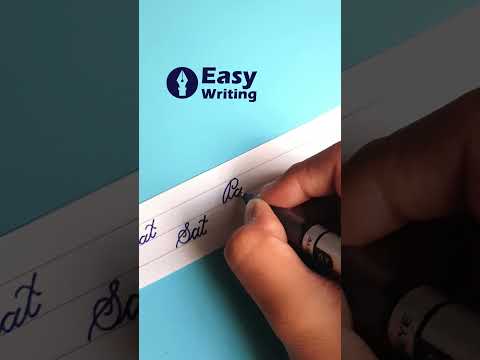 Write Rhyming words in cursive handwriting - Cat Sat Pat Bat | Cursive handwriting practice #shorts