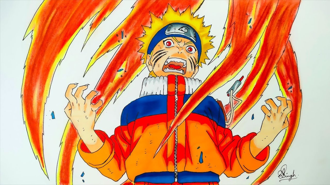 How To Draw Naruto Kyubi Mode - Step By Step (Tutorial)