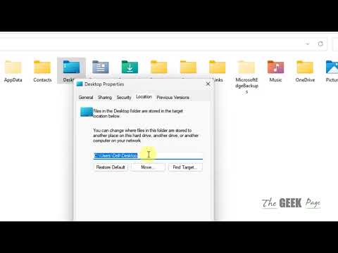 Move The Desktop Folder Location In Windows 11