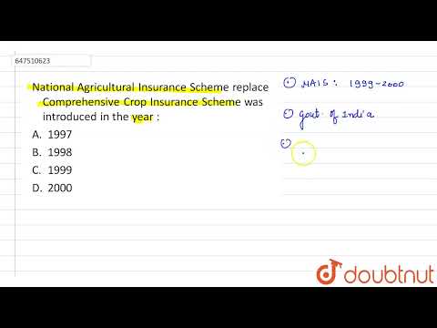 National Agricultural Insurance Scheme replace Comprehensive Crop Insurance Scheme was introduce...
