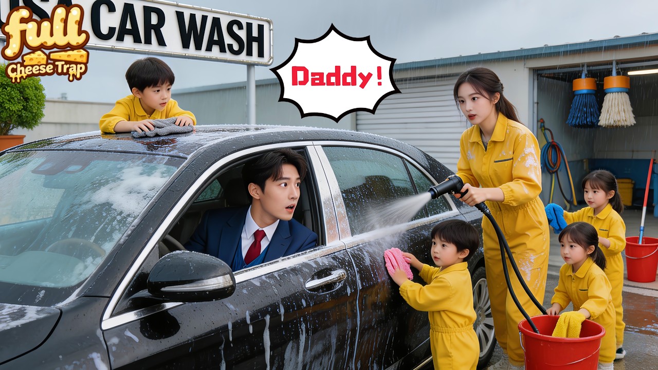 Poor Single Mom With 4 Kids Washes Cars In Rain—Unexpectedly,CEO Recognizes Her And Falls Hard!