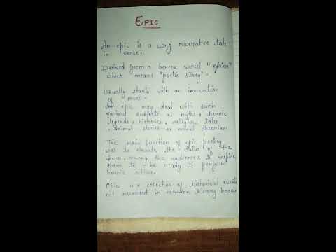 " An EPIC" in English Literature.