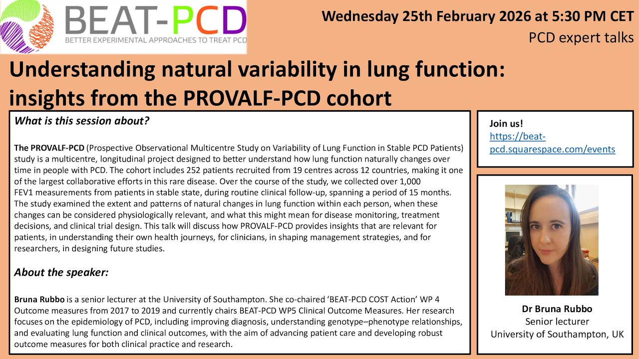 PCD expert talks: Understanding natural variability in lung function: insights from the PROVALF-PCD