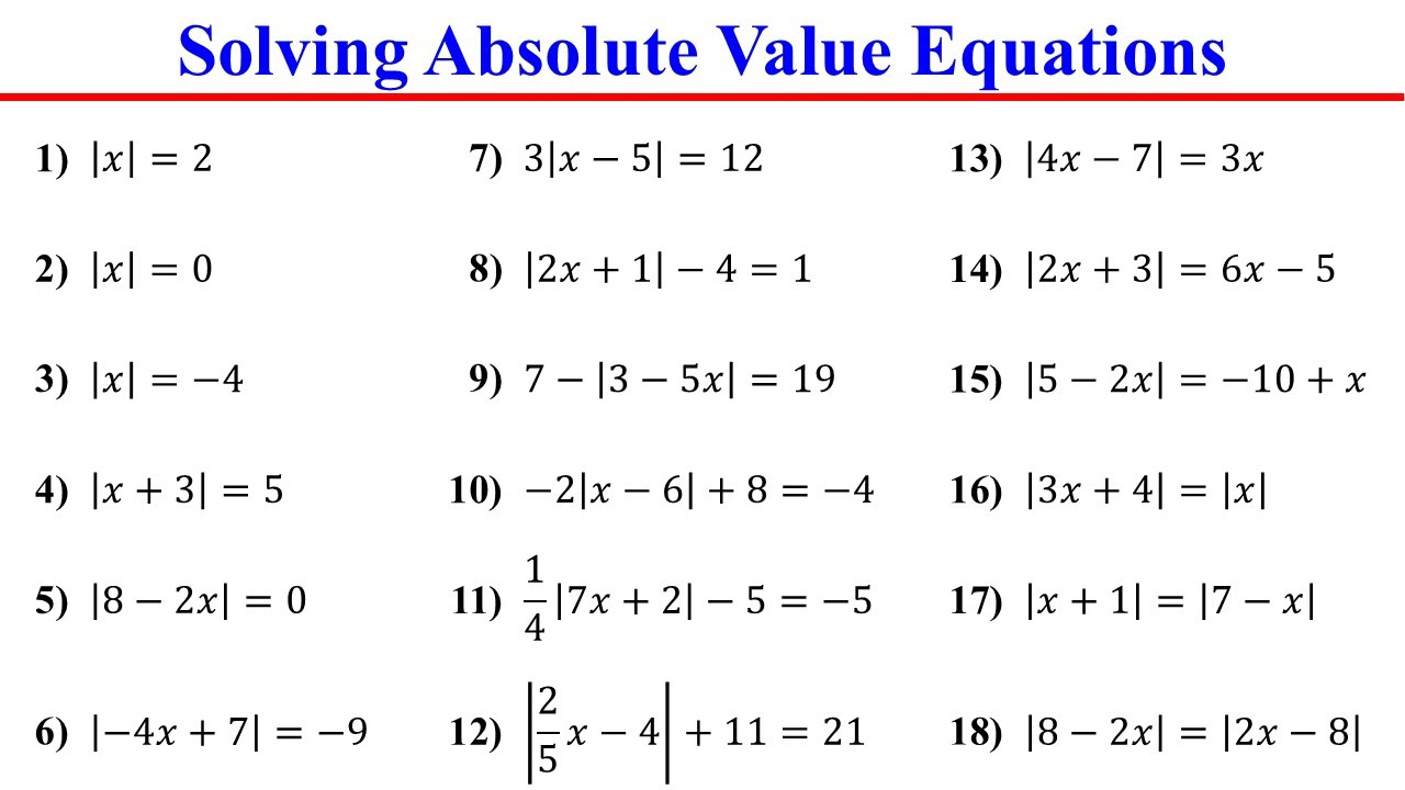 Solving Absolute Value Equations: Everything You Need to Know!