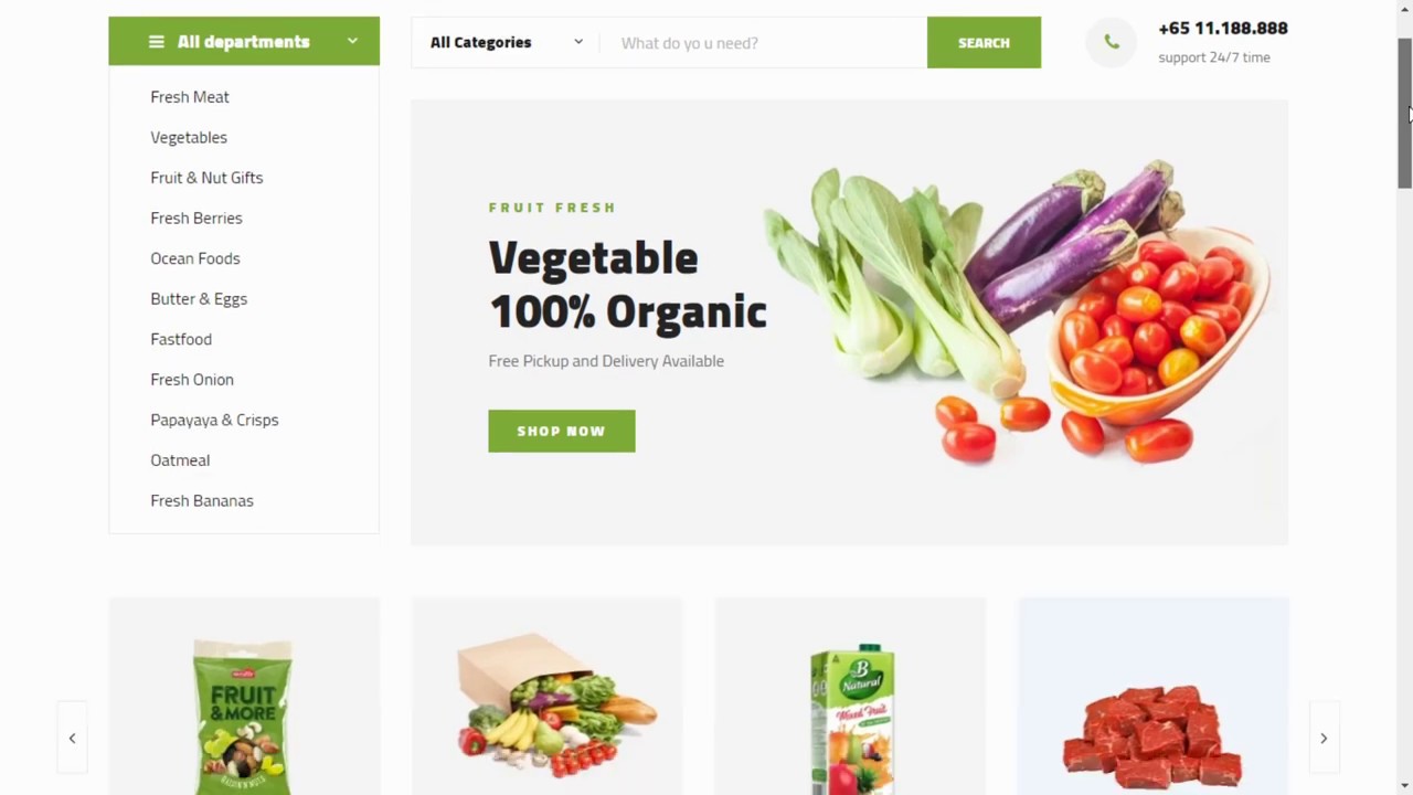 Wordpress Ogani Business, eCommerce, Food / Drinks-CodeBox