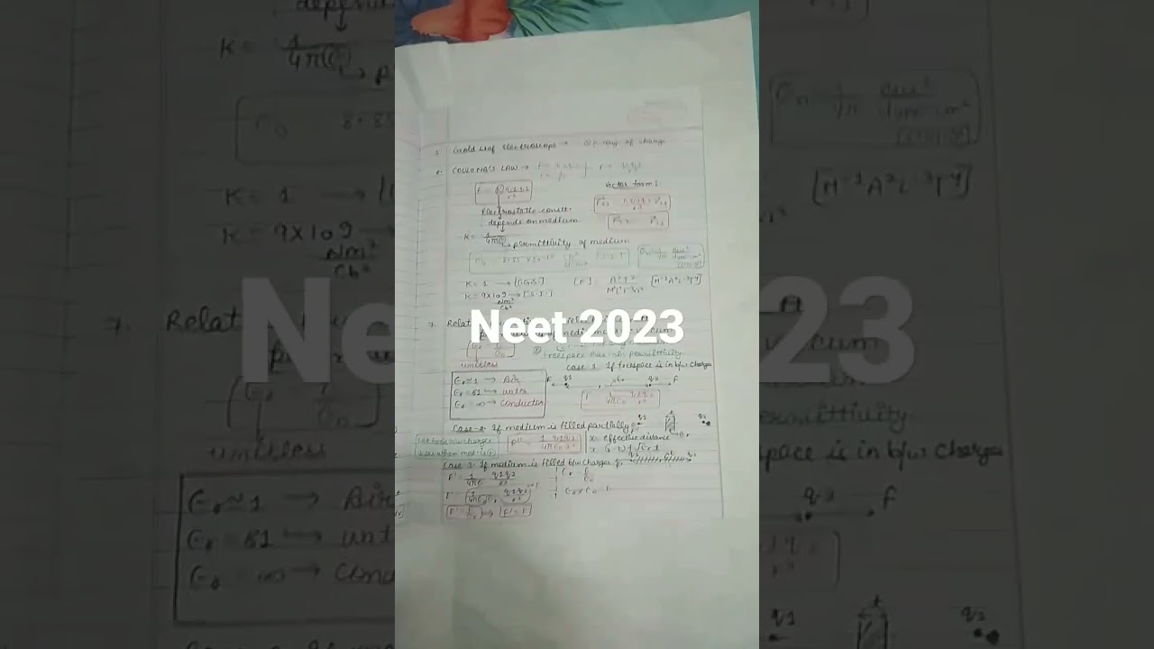 Electrostatics Kota notes NEET 2023 full pdf on channelsubscribe