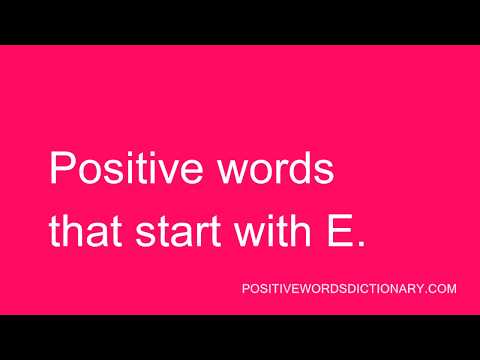 Positive words That Start with E | Positive words starting with E