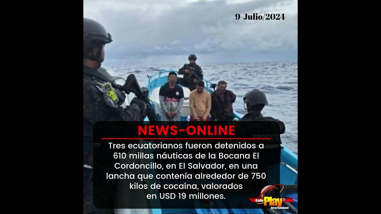 #NewOnline📰 - #Ecuador🇪🇨 ▶️ 3 ecuatorianos fueron detenidos en El Salvador por transportar cocaína.