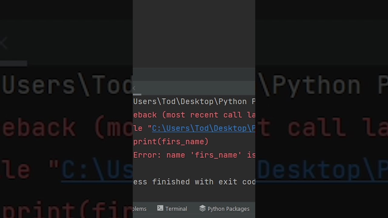 Errors in Python #shorts