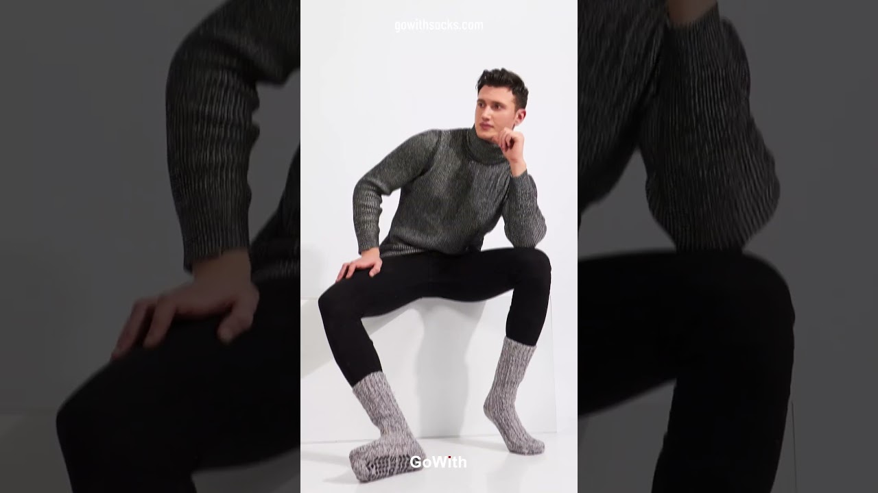 GoWith 1 Pair Men's No-Slip Warm Comfy Wool Slipper Socks  #shorts