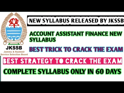 jkssb accounts assistant finance strategy || jkssb new syllabus