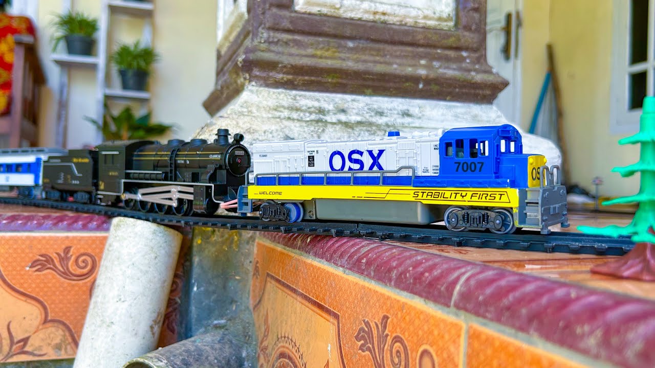 Finding & Assembling Long Fenfa Train Cars - OSX Diesel Train - Classic Steam Locomotive - DS Toy