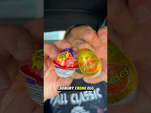 Cadbury Creme Egg vs Reese’s Egg #easteregg #foodreview #foodie #cadbury #reese #sweettooth 