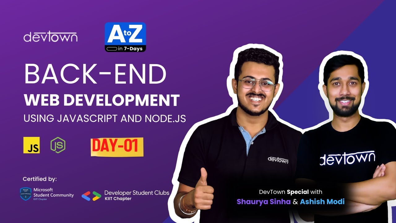 [LIVE] DAY 01 | Back-End Web Development using JavaScript and node.js | COMPLETE in 7 - Days