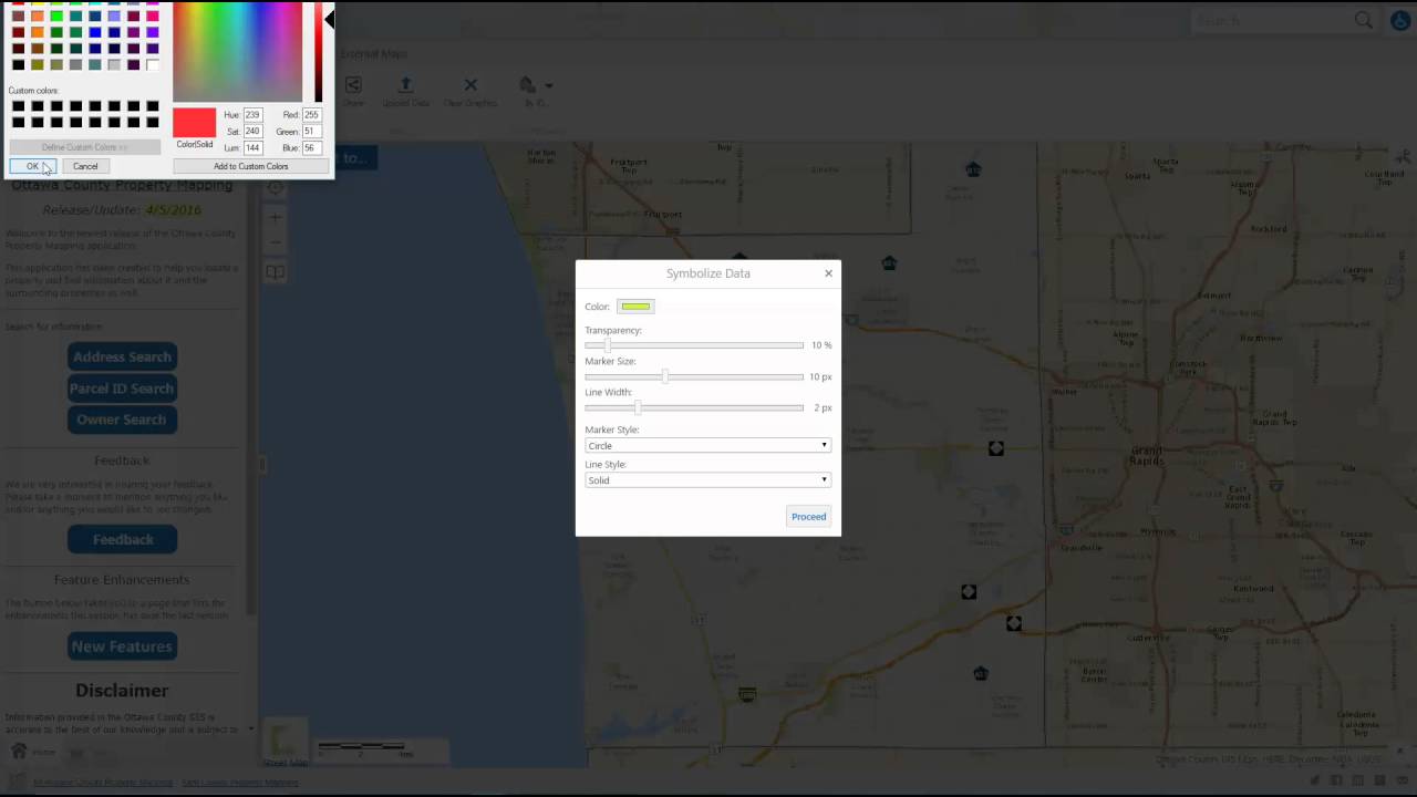 How to display a shapefile in the mapping application
