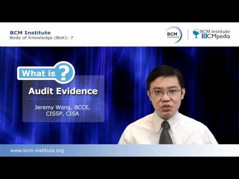 BCM Institute, BCMpedia - What is Audit Evidence
