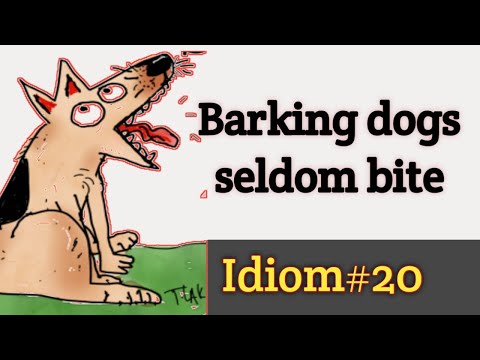 Barking dogs seldom bite. idiom#20 Jo garajty hen wo barasty nahi. #englishidioms #idioms