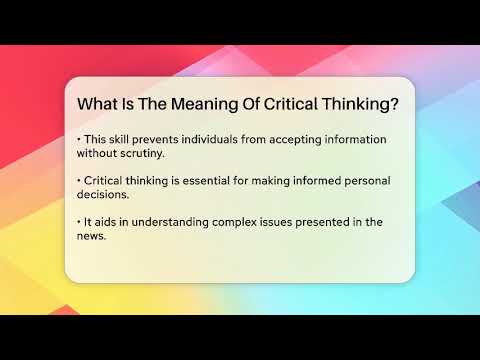 What Is The Meaning Of Critical Thinking? - The Sociology Workshop