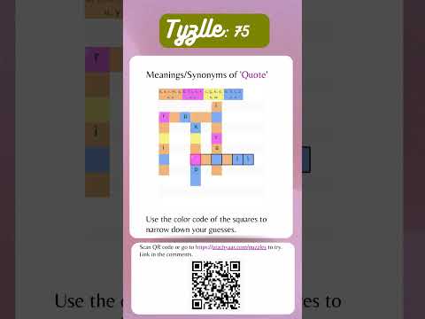Tyzlle 75 : Meanings/Synonyms of 'Quote' | Word Puzzles | Learn Antonyms and Synonyms