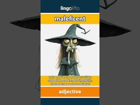 🇬🇧 Maleficent Meaning : Flash Card : Learn English Vocabulary