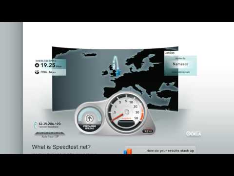 (HD) Speed Test On My New Virgin Media Cable Connection 20Mbps