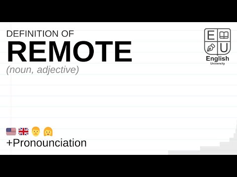 REMOTE meaning, definition & pronunciation | What is REMOTE? | How to say REMOTE