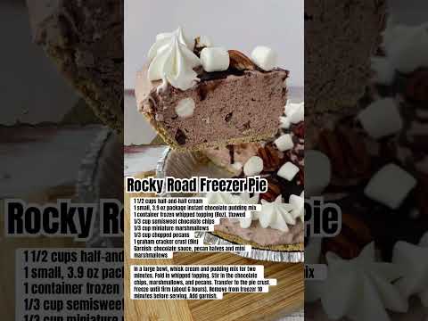 Easy Rocky Road Freezer Pie! Screenshot for the summer months ahead ☀️ #recipeshorts #recipe #pie