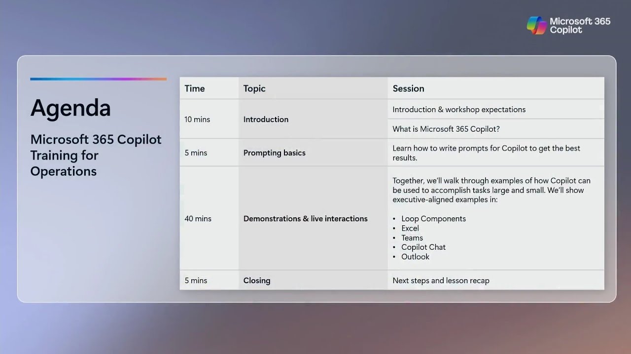 Microsoft 365 Copilot Training for Operations
