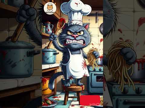 Grumpy Cat Cooking Disaster 🍝🔥 | Funny Animated #shorts