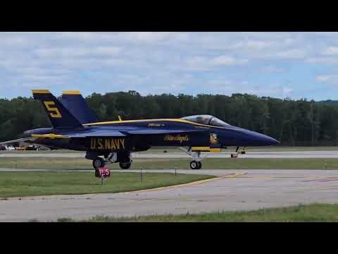 Blue Angel 5 taking off at TVC Cherry Capitol Airport in Traverse City MI 6/30/24
