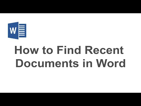 How to Find Recent Documents in Word – Chantha Nav